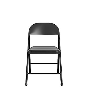 COSCO SmartFold Vinyl Folding Chair, 4-Pack, Black