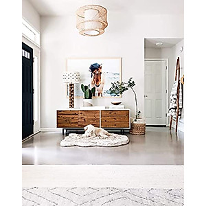 PAW Brands Puprug Faux Fur Memory Foam Orthopedic Dog Bed, Premium Memory Foam Base, Ultra-Soft Faux Fur Cover, Modern and Attractive Design (Large/Extra Large - 50" L X 30" W, White Curve)