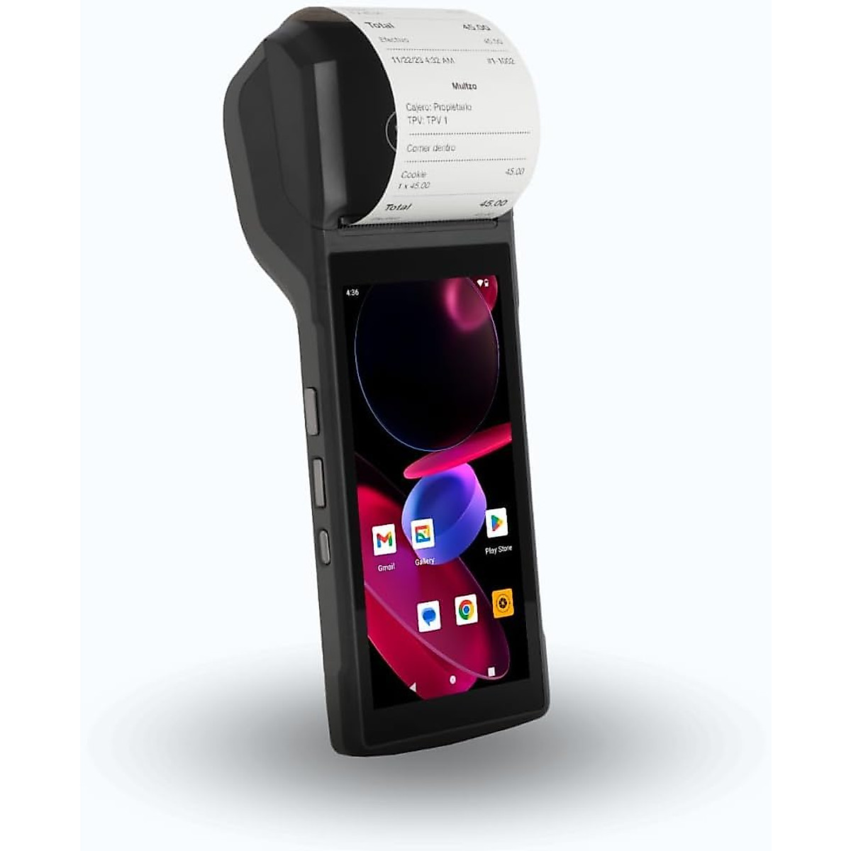 POS PDA H10 Receipt Printer Android 13 and 58mm High Speed Thermal Printer 5.5’ Touch Screen. Handheld Mobil Point of Sale Tablet. Scan 1D/2D/QR barcodes and NFC. 2GB Ram+16GB ROM