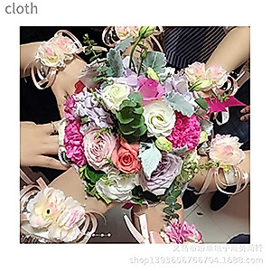 Lokusel 10Pcs Elastic Pearl Wrist Corsage Bands Wristlets Stretch Pearl Wedding Wrist Corsages DIY Decor Accessories for Wedding Festival Beach Party Prom Flowers Hair Accessories