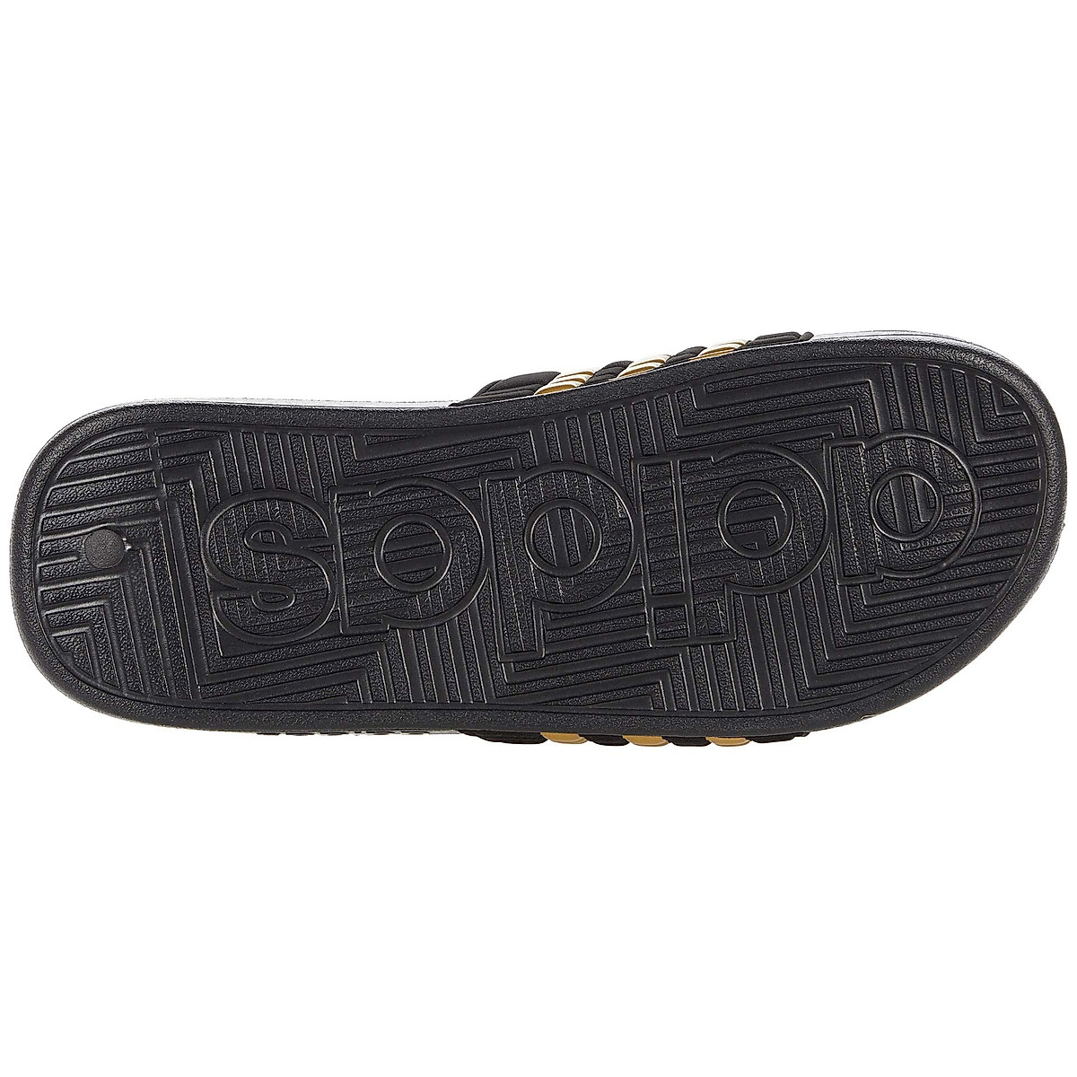 adidas Unisex Adissage Slides Sandal, Black/Gold Metallic/Black, 11 US Men