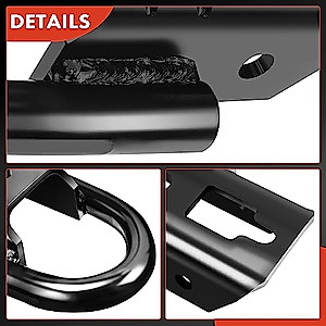 A-Premium Pair (2) Front Tow Hooks Heavy Duty D-Ring with Hardware Compatible with Ford F-150 F150 2009-2021 Pickup, Front Left and Right, Replace# FL3Z17A954C