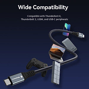 Yottamaster 100W USB C Cable, 40Gbps Data Transfer Speed, 2.62FT USB C Cable Thunderbolt 4 Cable with PD 100W Charging, Type C Dispaly Cable Support 8K/ Dual 4K Video Output