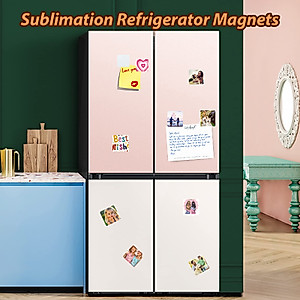 34 PCS Sublimation Magnet Blanks, ZYNERY Sublimation Blank Fridge Magnets Printable Photos, Personalized Custom Magnets for Refrigerator Decoration, Kitchen, Office, Wall (Square 5.5 x 5.5cm)