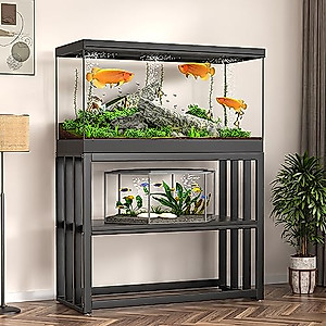 DeaTee Fish Tank Stand 40 Gallon Heavy Duty Thickened Metal Aquarium Stand Aquarium Reptile Breeder Tank Stand Terrarium Stand 36.5 x 18.5 x 29.5, Weight Capacity 700LBS