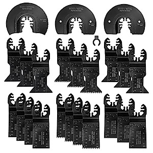 WORKPRO 23-Piece Metal/Wood Oscillating Saw Blades Set for Quick Release Multitool, Blades for Dewalt, Craftsman, Ridgid, Milwaukee, Rockwell, Ryobi and More
