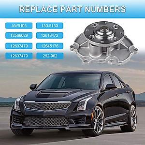 JDMON Compatible with Water Pump with Gasket Chevy Buick Cadillac GMC Pontiac SAAB Saturn Suzuki 2.8L 3.0L 3.6L V6 Replace AW5103