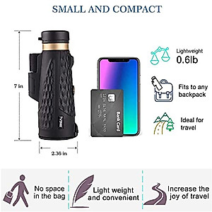 Birthday Gifts for Men Dad Him Husband Boyfriend, 12X60 High Powered Monoculars for Adults, Monocular Telescope for Smartphone with Holder & Tripod, FMC BAK4 Prism, Gadgets for Outdoors Birdwatching