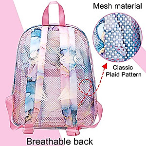 Clear Mini Backpack Stadium Approved 12x12x6 Small Transparent Backpacks Plastic See Through Bag for Work Festival Security Travel