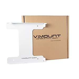 ViMount Wall Mount Metal Holder Compatible with PlayStation 4 PS4 Slim Version in White Color