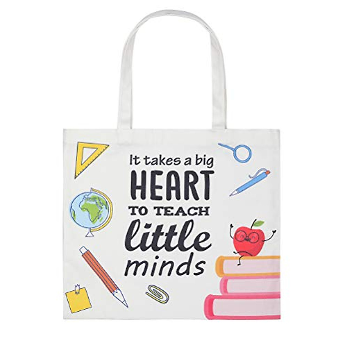 Teacher Appreciation Gifts - Teaching Tote Canvas  Bag for Men Women,It Takes A Big Heart To Teach Little Minds 