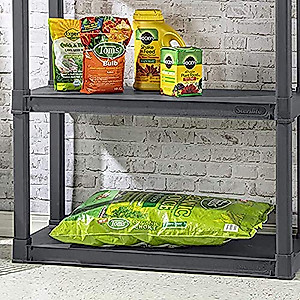 Sterilite 01643V01 4 Shelf Unit, Flat Gray Shelves & Legs, 1-Pack