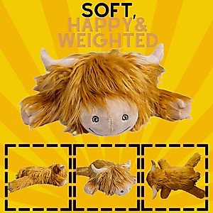 Legend & Co. Weighted Stuffed Animals 20" | 4.2 lbs Highland Cow Plush for Adults & Kids | Comforting & Relaxing Plush Throw Pillow | Super Soft | Anxiety - Autism - Companionship