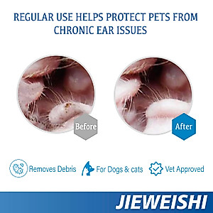 JIEWEISHI PET Ear Cleaner Soothe Itchy & Inflamed Ear Infection Treatment Solution Otic Advanced Ear Cleanser for Dogs & Cats