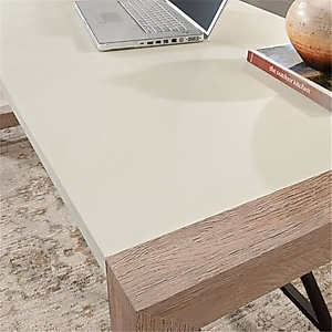 Sauder Dixon City Engineered Wood Executive Desk in Brushed Oak Finish