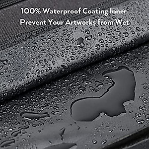 Nicpro Light Weight Art Portfolio Bag, 20x26 Black Art Canvas Portfolio Case with Detachable Shoulder Strap, Leather Corners, Carrying Storage Case for Artwork, Poster, Sketching, and Drawing