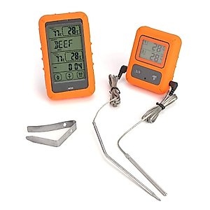 Portable Wireless Thermometer TS-TP20 Wireless Remote Digital Double Needle Probe Display Digital Cooking Food Meat Thermometer