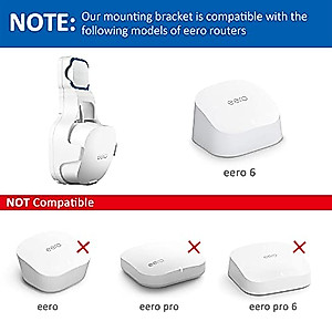 STANSTAR Wall Mount for Eero 6 Dual-Band Mesh Wi-Fi 6 Router, Sturdy Outlet Brackets Holder, Space Saving, Cord Management for Eero 6 Router Without Messy Wires and Screws (3Pack)