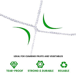 HOMEANING 5 x 15ft,1 Pack White Garden Trellis Netting,Heavy-Duty Polyester Grow Net, Plant Netting for Climbing Plants Outdoor,Vegetables, Fruits, and Flowers