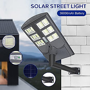 600W Solar Street Lights Outdoor,Solar Security Flood Lights 42000lumens 6500K Dusk to Dawn Without Motion Sensor IP66 Waterproof for Parking Lot,Stadium,Garden,Yard,Basketball Court,Barn