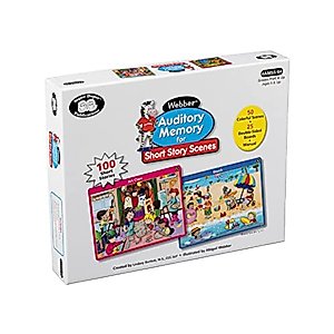 Super Duper Publications | Webber® Auditory Memory for Short Story Scenes | Target Story Comprehension and Answer Questions | Educational Learning Resource for Children