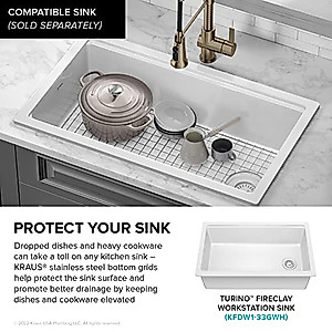 KRAUS Stainless Steel Bottom Grid (29 3/8 in. x 14 3/8 in.) for 33 in. Turino Workstation Drop-In/Undermount Fireclay Kitchen Sink KFDW1-33GWH and KFDW1-33MGR, KBG-FC3015