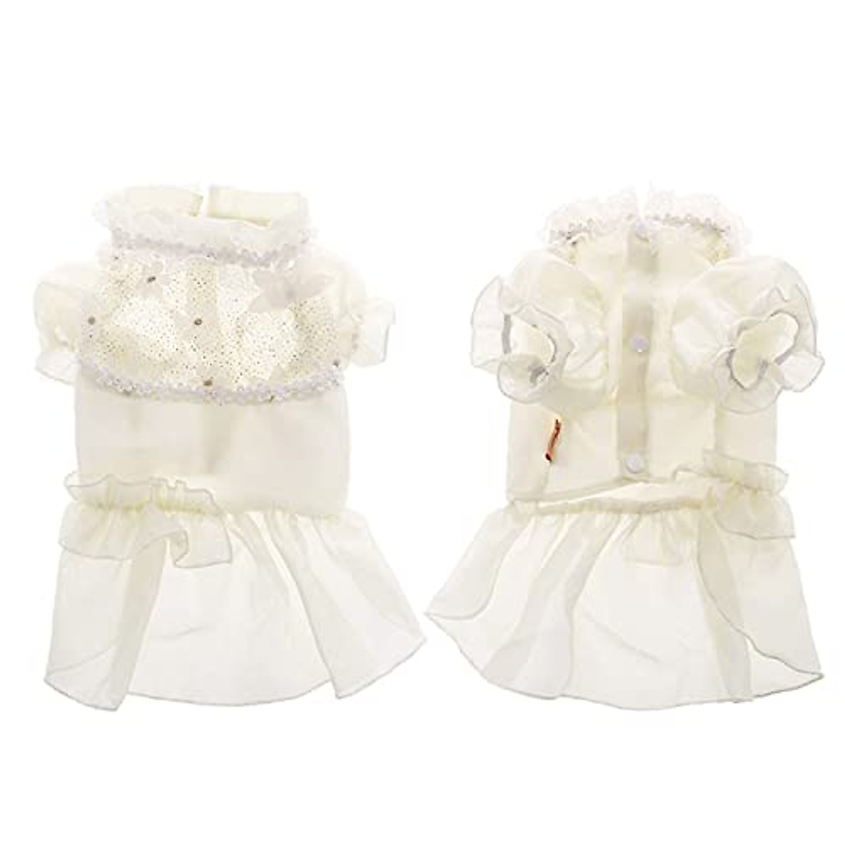 FLAdorepet Cute Dog Dress for Cat Only,Prevent Shedding Hair Pet Summer Clothes Vest Tutu Skirt for Small Medium Dog (2XL(14-20LBS), Yellow)