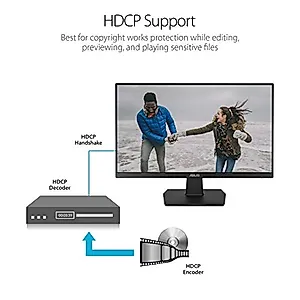 ASUS VA24EHE 23.8” Monitor 75Hz Full HD (1920x1080) IPS Eye Care HDMI D-Sub DVI-D,Black