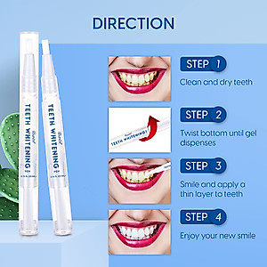 Teeth Whitening Pen - 3 Pens, 35% Carbamide Peroxide, Effective & Painless Whitening, Perfect for Sensitive Teeth, No Sensitivity, Travel-Friendly, Natural Mint Ingredient