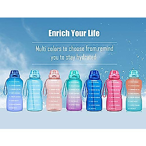 Fidus Large 1 Gallon/128oz Motivational Water Bottle with Time Marker & Straw,Leakproof Tritan BPA Free Water Jug,Ensure You Drink Enough Water Daily for Fitness,Gym and Outdoor Sports