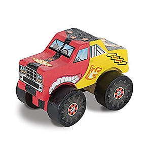 Melissa & Doug Decorate-Your-Own Wooden Craft Kits Set - Race Car and Monster Truck