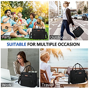 MIYCOO Lunch Bag Lunch Box Women with 2 Ice Packs - Leakproof Insulated Lunch Cooler Bag for Men Women - Large Lunch Tote Bags Adults, Black