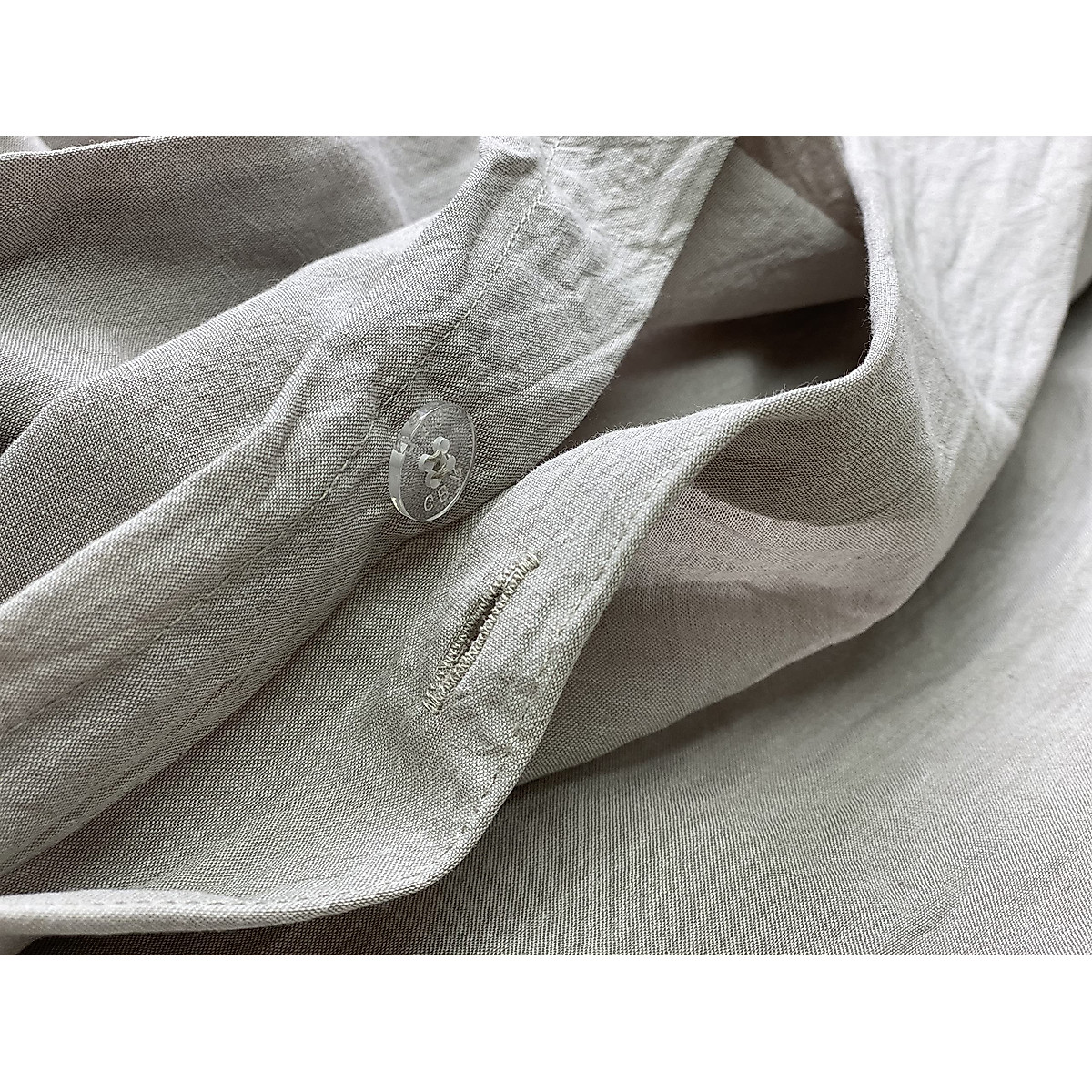 Get Bed Ready Stone Washed Cotton Casual Duvet Cover Set Solid Color Relaxed Modern Style Bedding Natural Wrinkled Lived-in Look Putty (Neutral, King)