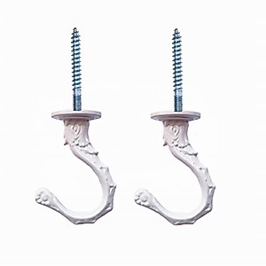 GDQLCNXB Ceiling Hooks 2.6"/65mm - Heavy Duty Swag Hook with Steel Screws Bolts and Toggle Wings for Hanging Plants Ceiling Installation Cavity Wall Fixing White - (2 Sets)