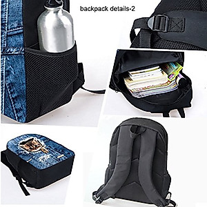 UNICEU Math Science Printed Children's School Backpack for Teen Boys with Lunch Bag and Pencil Case