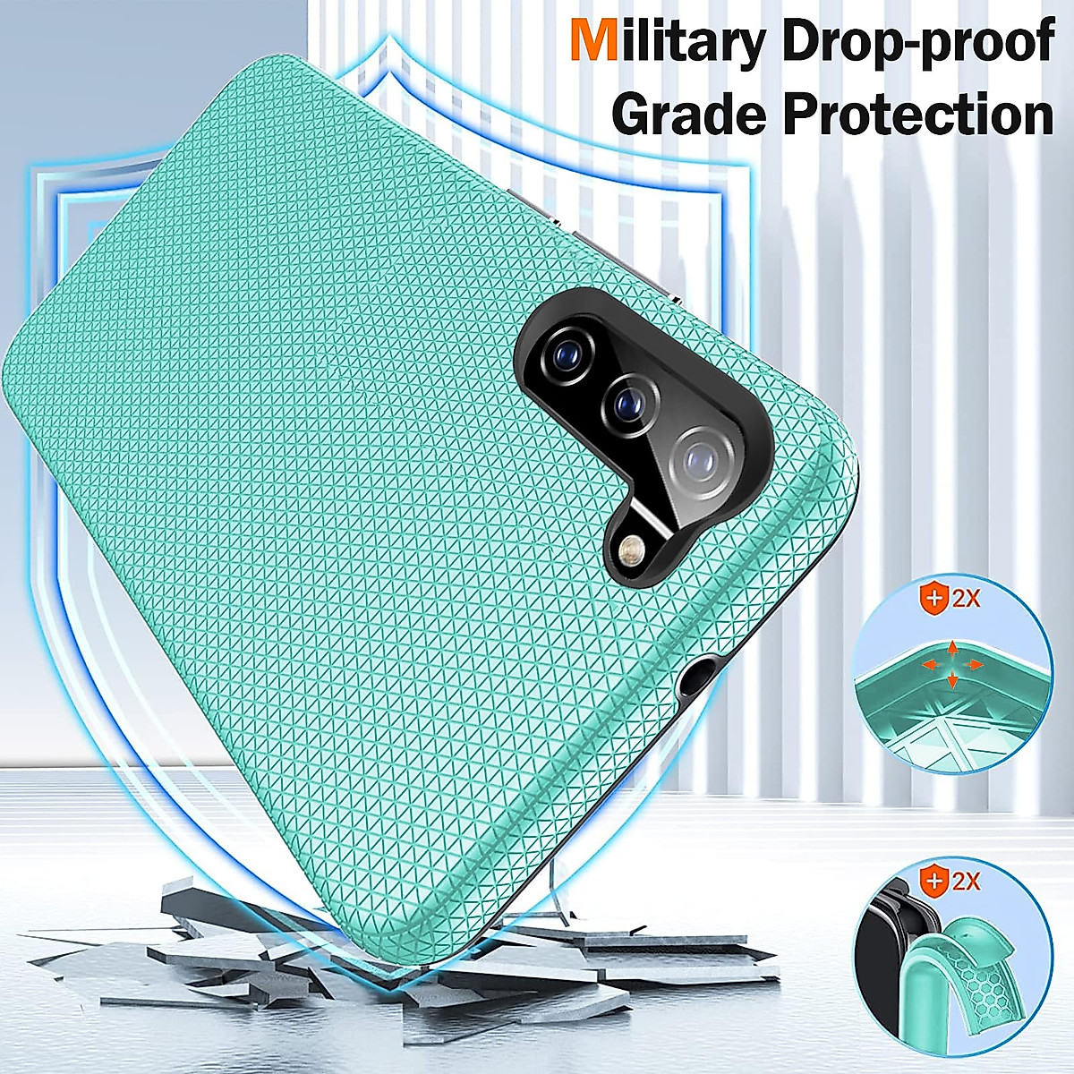 for Samsung Galaxy S23 Case with Screen Protector, Military Grade Drop Proof Protection Galaxy S23 Protective Case Rugged PC Hard & Silcone Shockproof Cover for Samsung S23 5G Phone Case Shell (Green)