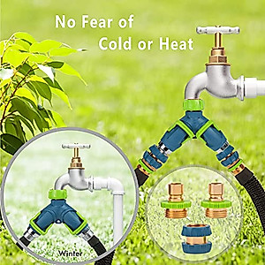 Hose Splitter 2 Way Heavy Duty, Garden Hose Splitter, Brass Y Hose Splitter with Thumb Control Valves, 3/4" Two Way Water Hose Splitter Faucet Splitter Shut Off Valve Hose Connector Adapter