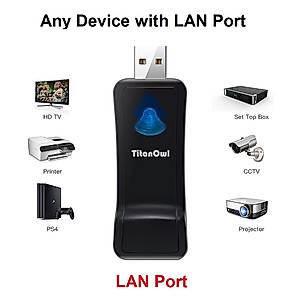 WiFi to LAN Network Adapter, 2.4 GHz Wireless to Ethernet for Printer Smart TV Alternative Dongle to WIS09ABGN UWA-BR100 TY-WL20 RJ45 DY-WL10 Repeater AP Extender Powered by USB