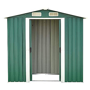 6'x4' Storage Shed Utility Steel Tool Sheds with Sliding Door for Garden Backyard Lawn Patio House Building