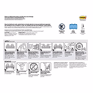 Command Wall and Cabinet Organizer, Satin Nickel, 1-Organizer, 4-Water-Resistant Strips, Organize Damage-Free
