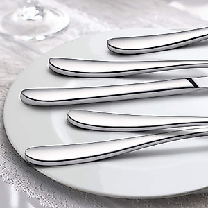 LIANYU 40-Piece Heavy Duty Silverware Set, Stainless Steel Flatware Cutlery Set for 8, Heavy Weight Eating Utensils Tableware, Mirror Polished, Dishwasher Safe
