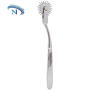 Natiqind Wartenberg Neuro Pinwheel Stainless Steel Pin Wheel.1 Round, Head Silver Skin Sensation Strong Pinwheel Diagnostic Instruments (50)
