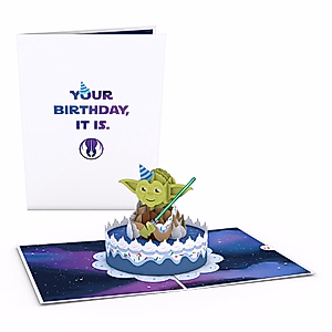 Lovepop Star Wars™ Yoda™ Birthday Pop Up Card, 5x7-3D Birthday Greeting Card, Pop-Up Birthday Cards for Kids, Celebration Cards, Star Wars™ Birthday Card