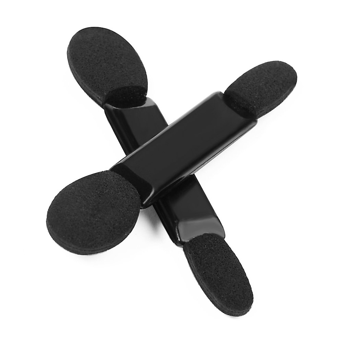 Deksias Disposable Dual Sided Eye Shadow Sponge Applicator Oval Tipped Eyeshadow Brushes Makeup Applicators (50PCS, black)