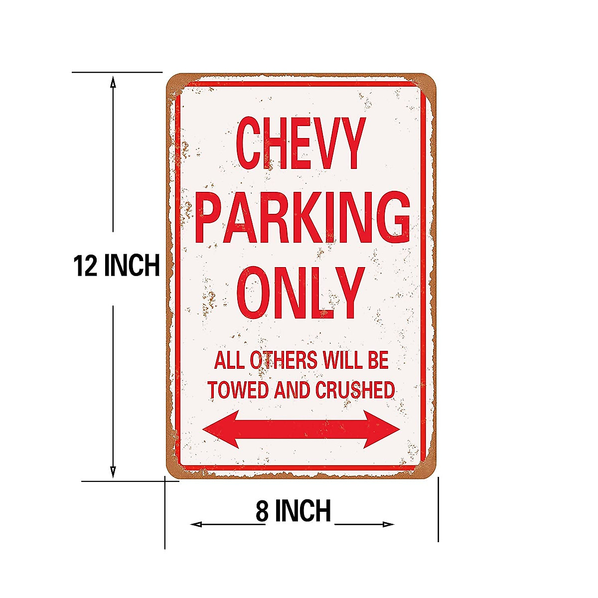 TCHPAX 12X8-24 Parking only vintage look funny mental tin sign-inches-Aluminum