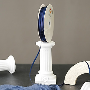 HUIHUANG Solid Color Satin Ribbon 1/8 inch x 100 Yards Roll Ribbon for Crafts (Navy)