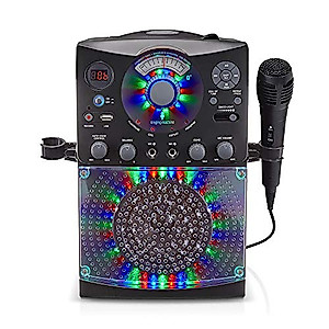 Singing Machine SML385UBK Bluetooth Karaoke System with LED Disco Lights, CD+G, USB, and Microphone, Karaoke Machine for Kids and Adults, Black [Amazon Exclusive]