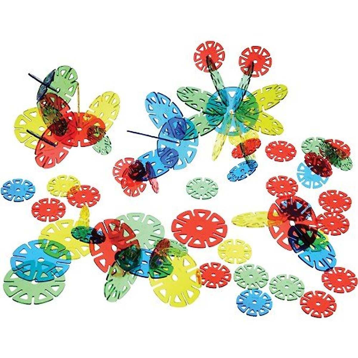Constructive Playthings 350 pc. Combo Crystal Connector Set with 300 Standard Sized and 50 Giant Sized Connectors