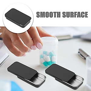 iplusmile Mini Slide Top Tin 2pcs Metal Rectangular Sliding Lid Boxes Containers Push-pull Case Coin Candy Storage Holder for Wedding Jewelry Lip Balm Cosmetic Organizer