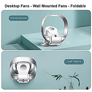 14″Bladeless Wall Fan, 26W Desktop Cooling Fan With Remote/Timer, For Home Living Room Office